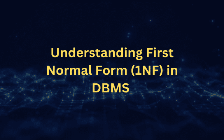 Understanding First Normal Form in DBMS