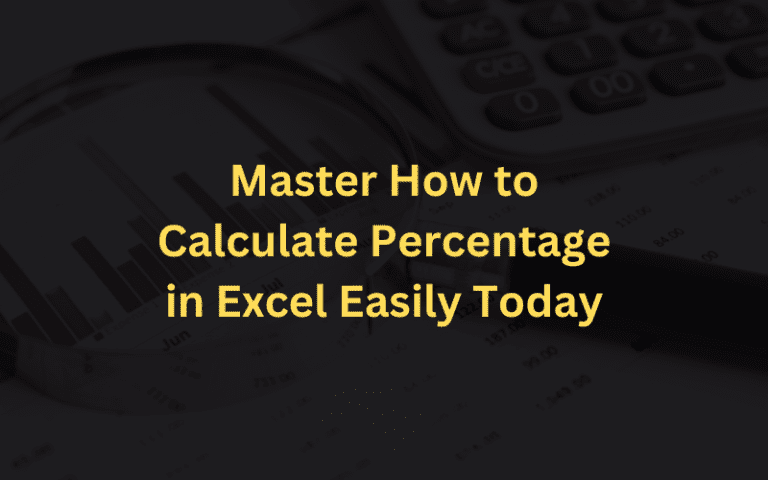 How to Calculate Percentage in Excel Step by Step